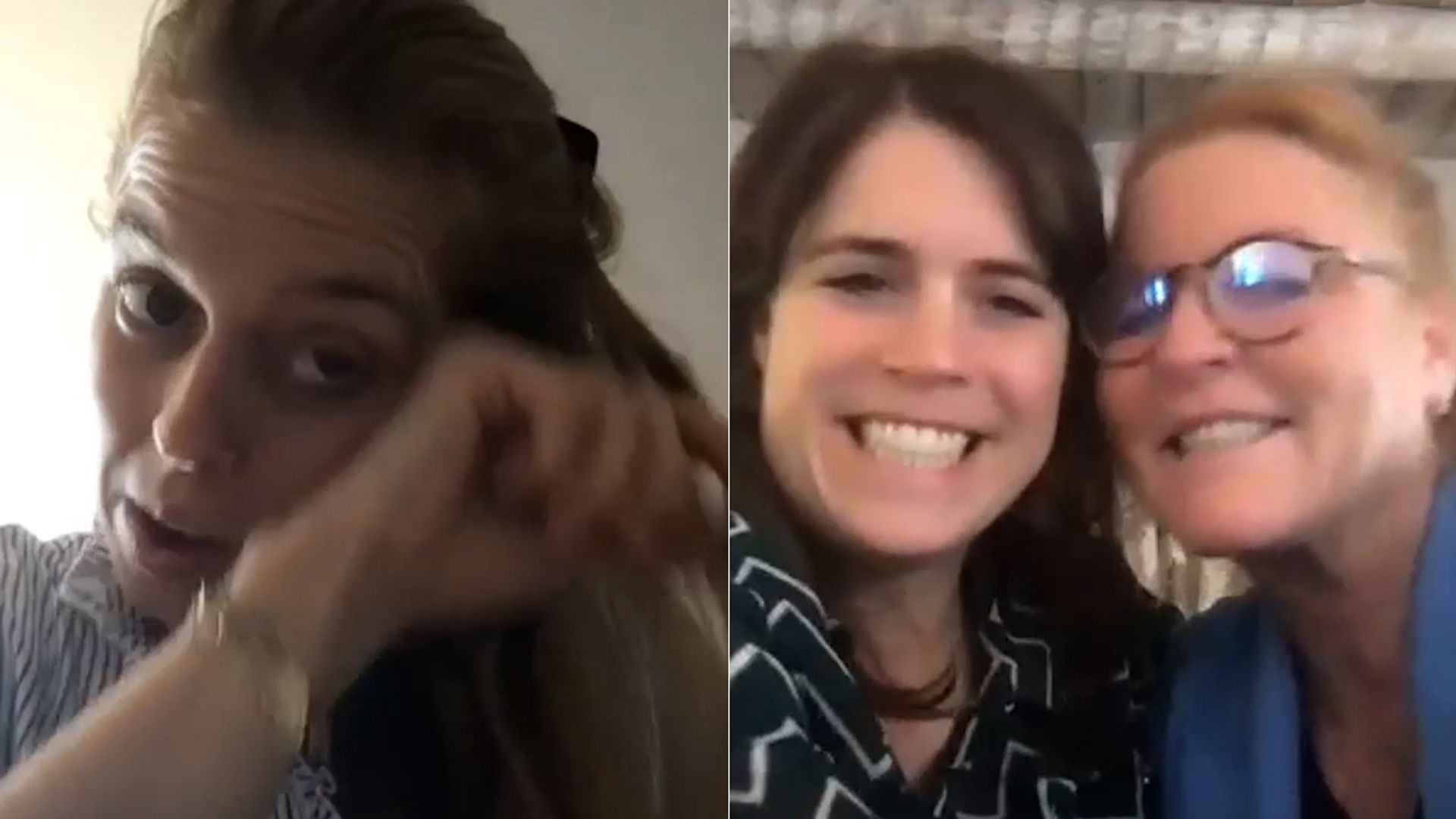 Princess Beatrice and Sarah Ferguson wipe away tears as they meet ...