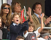 Hugh and Jemina share Ashes win with her sons | HELLO!