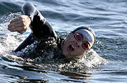 David and Olympic rower James complete epic Africa swim | HELLO!