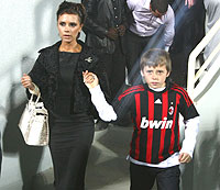 Victoria and family at Becks' AC Milan debut | HELLO!
