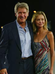 HARRISON AND CALISTA GREETED BY WILD SCENES IN VENICE | HELLO!