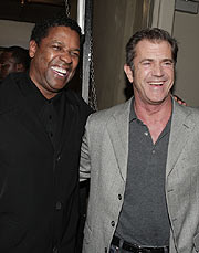 Original tough guy Mel helps Russell and Denzel unveil new | HELLO!