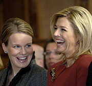 Maxima and Mathilde see the funny side of royal life | HELLO!