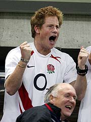 Rugger-mad Harry leads England's victory party in France | HELLO!